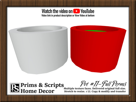 Second Life Marketplace - Prims & Scripts - Pot 11 FP